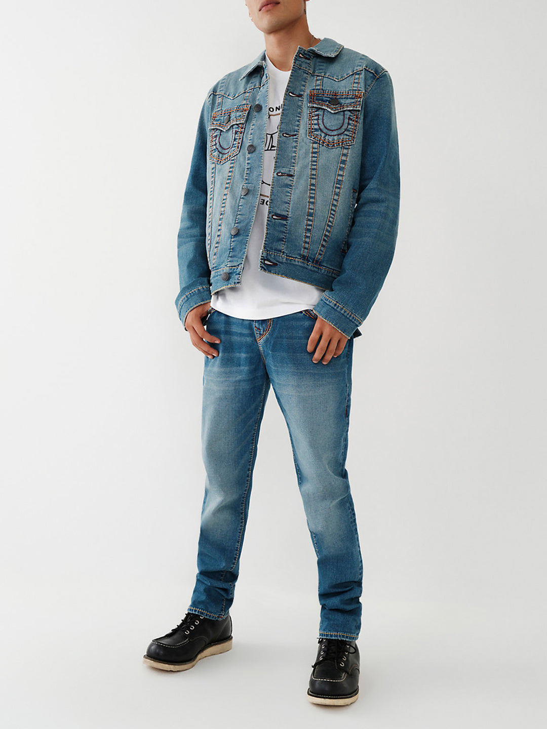 Shop True Religion Blue Jimmy MB3 MEGA Big T Slim Fit Denim Jacket ...