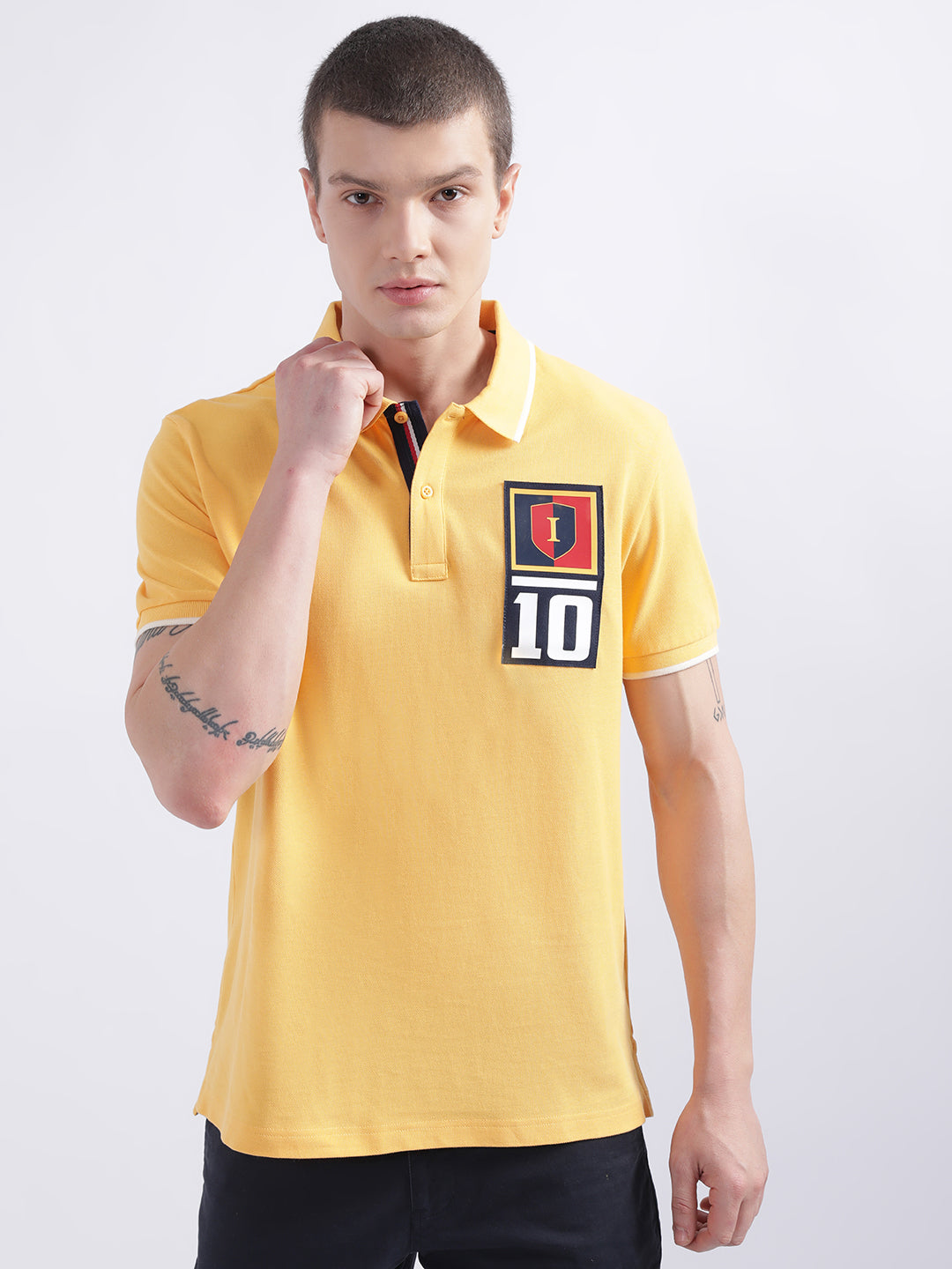 Shop Iconic Yellow Logo Regular Fit Polo T-Shirt Online – Iconic India