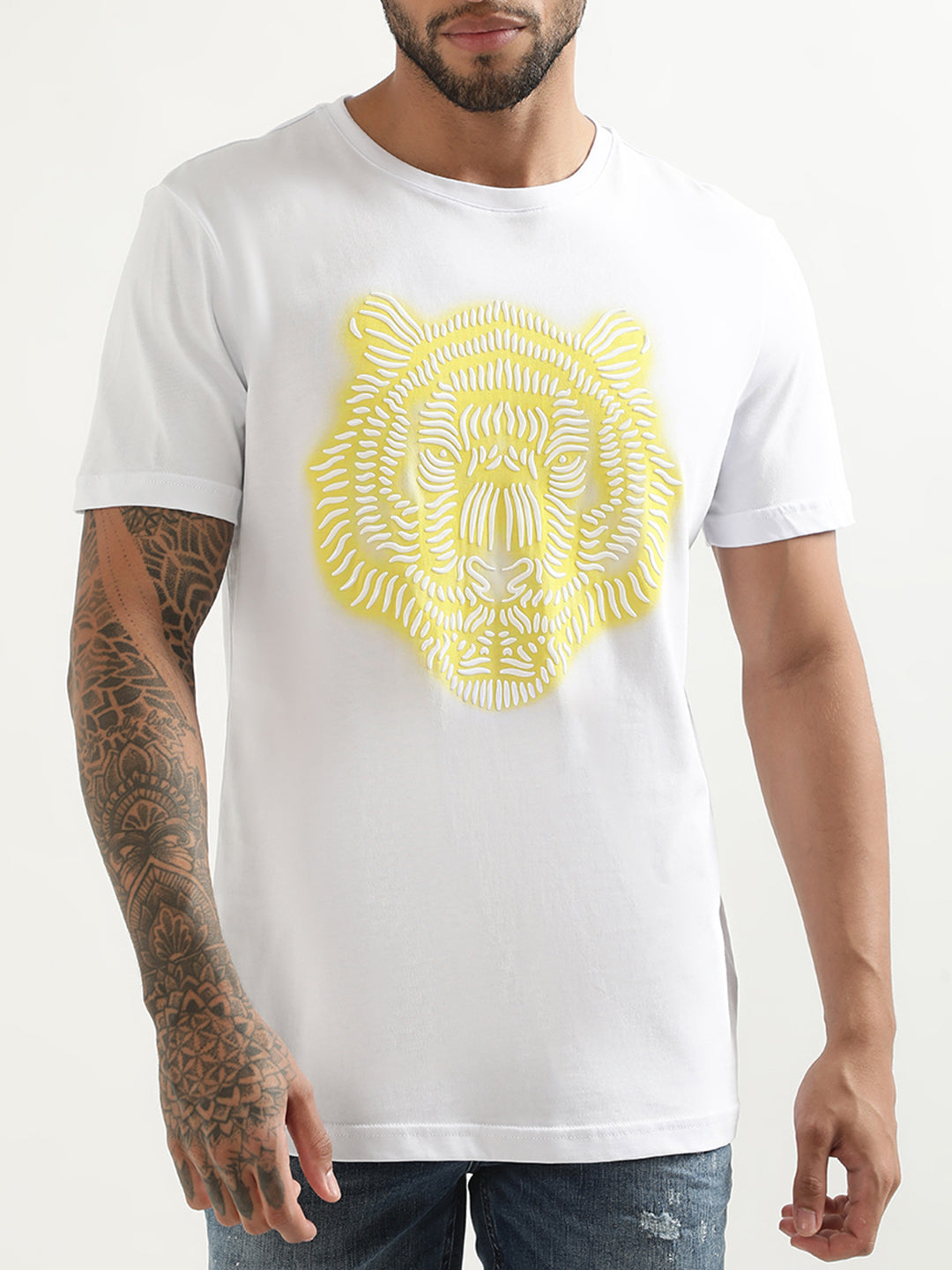 Shop Antony Morato White Printed Slim Fit T-Shirt Online – Iconic India