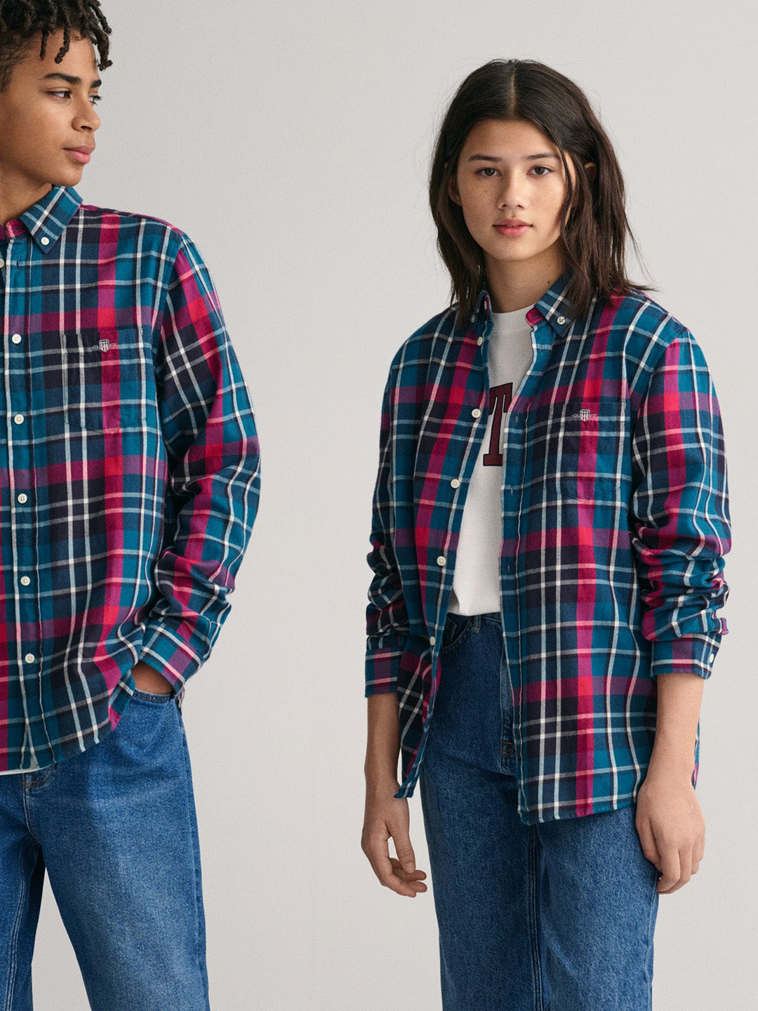 Shop Gant Kids Blue Checked Regular Fit Shirt - GANT India – Iconic India