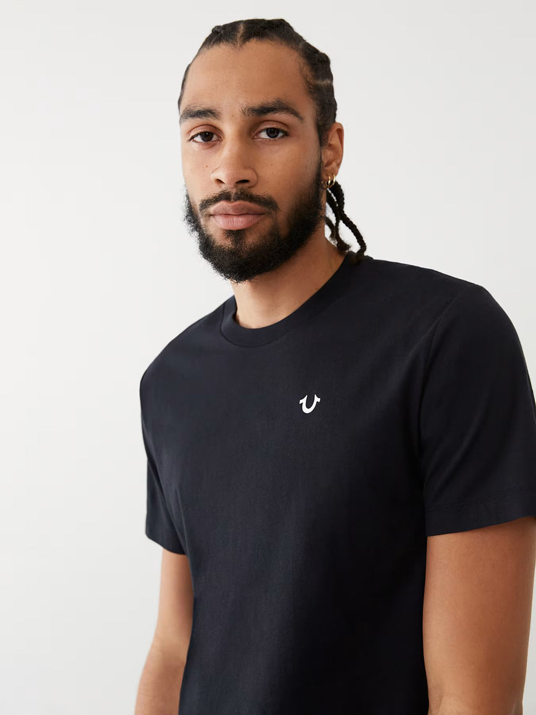 Shop True Religion Men Black Printed Round Neck Short Sleeves T-shirt ...