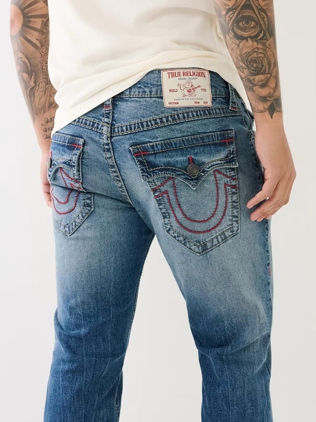 Shop True Religion Big T Ricky Straight Fit Blue Mid-Rise Solid Jeans ...