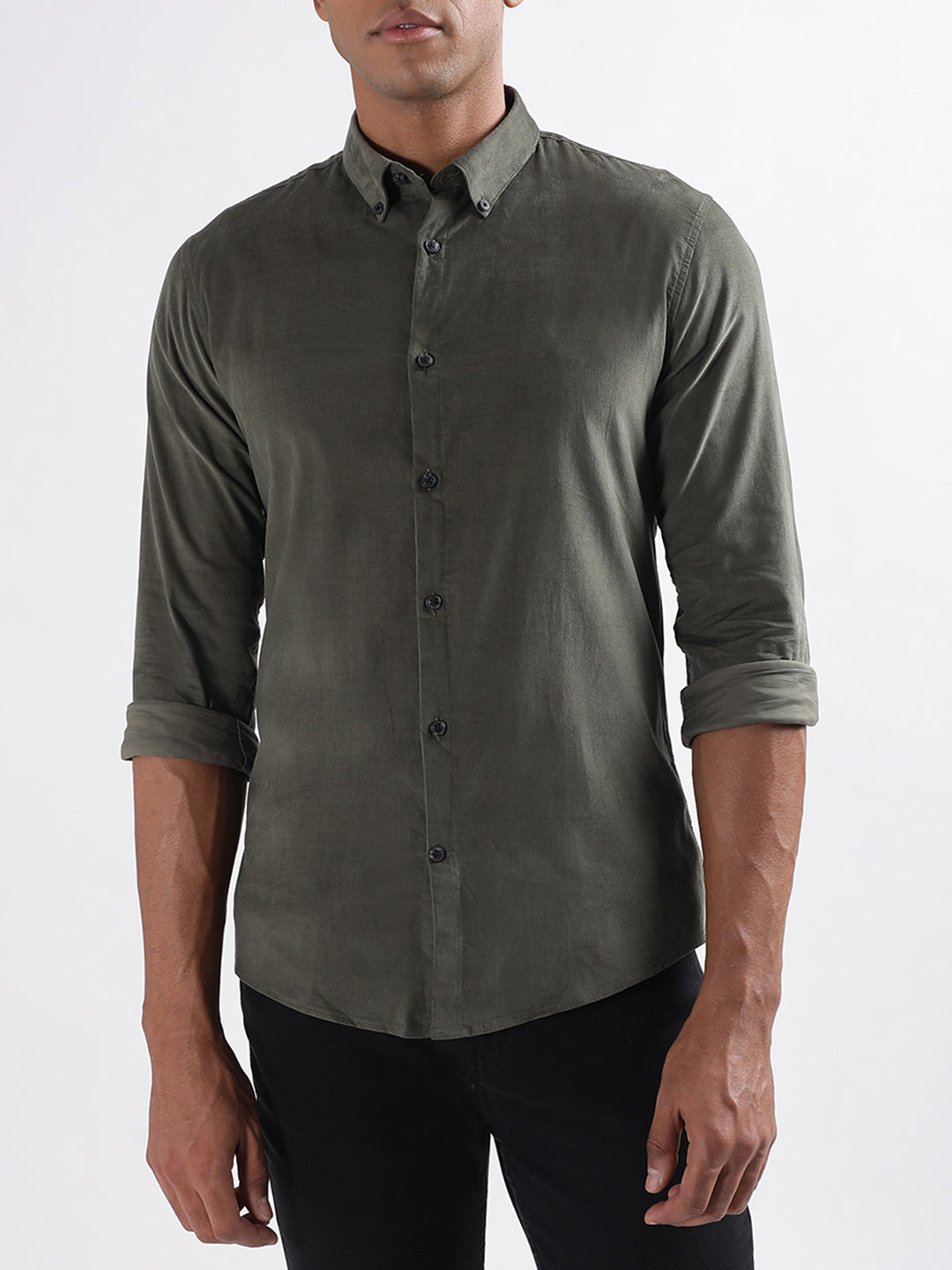Shop Lindbergh Olive Slim Fit Shirt Online – Iconic India