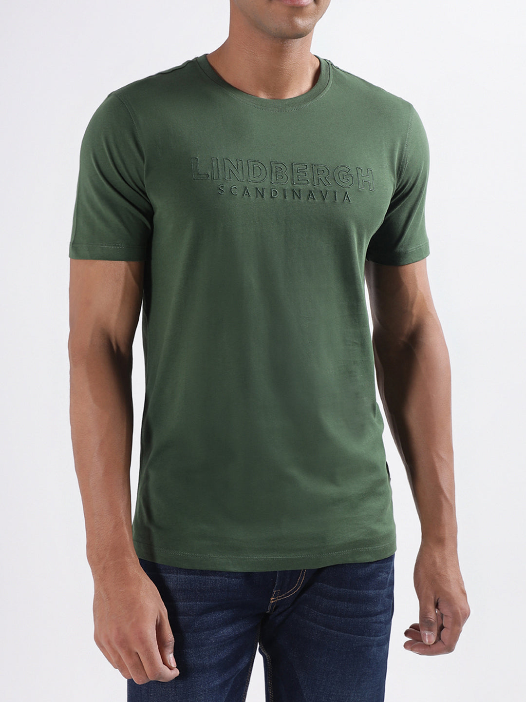 Shop Lindbergh Green Logo Relaxed Fit T-Shirt Online – Iconic India