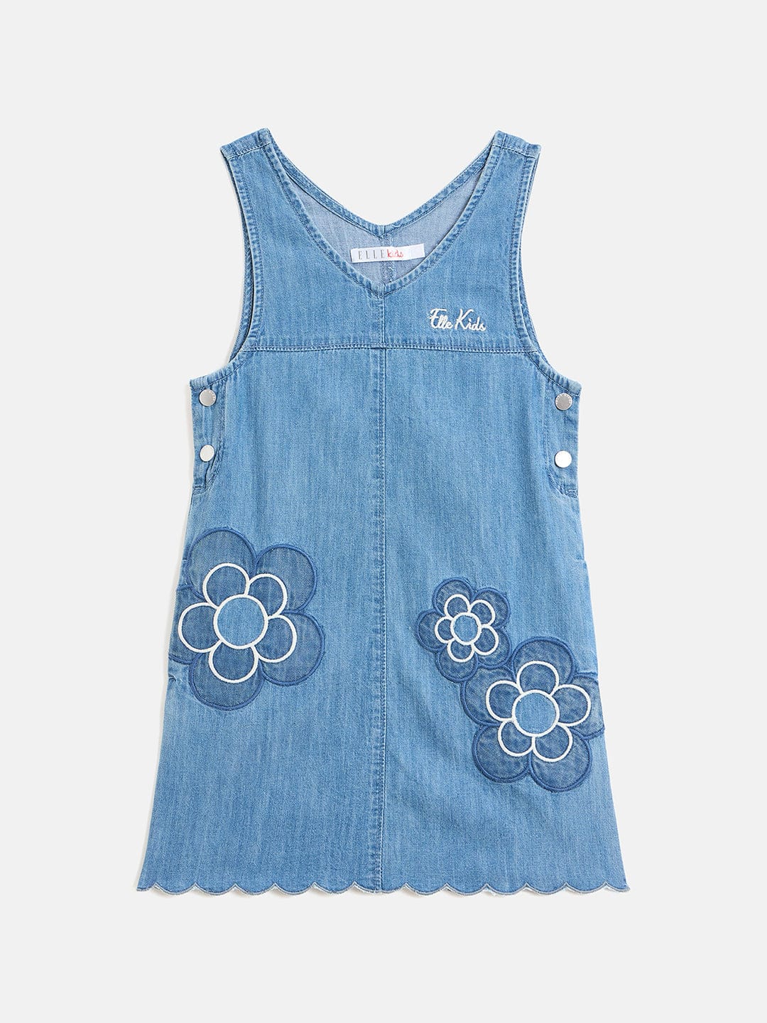 Shop Elle Kids Blue Solid V Neck Dress Online – Iconic India