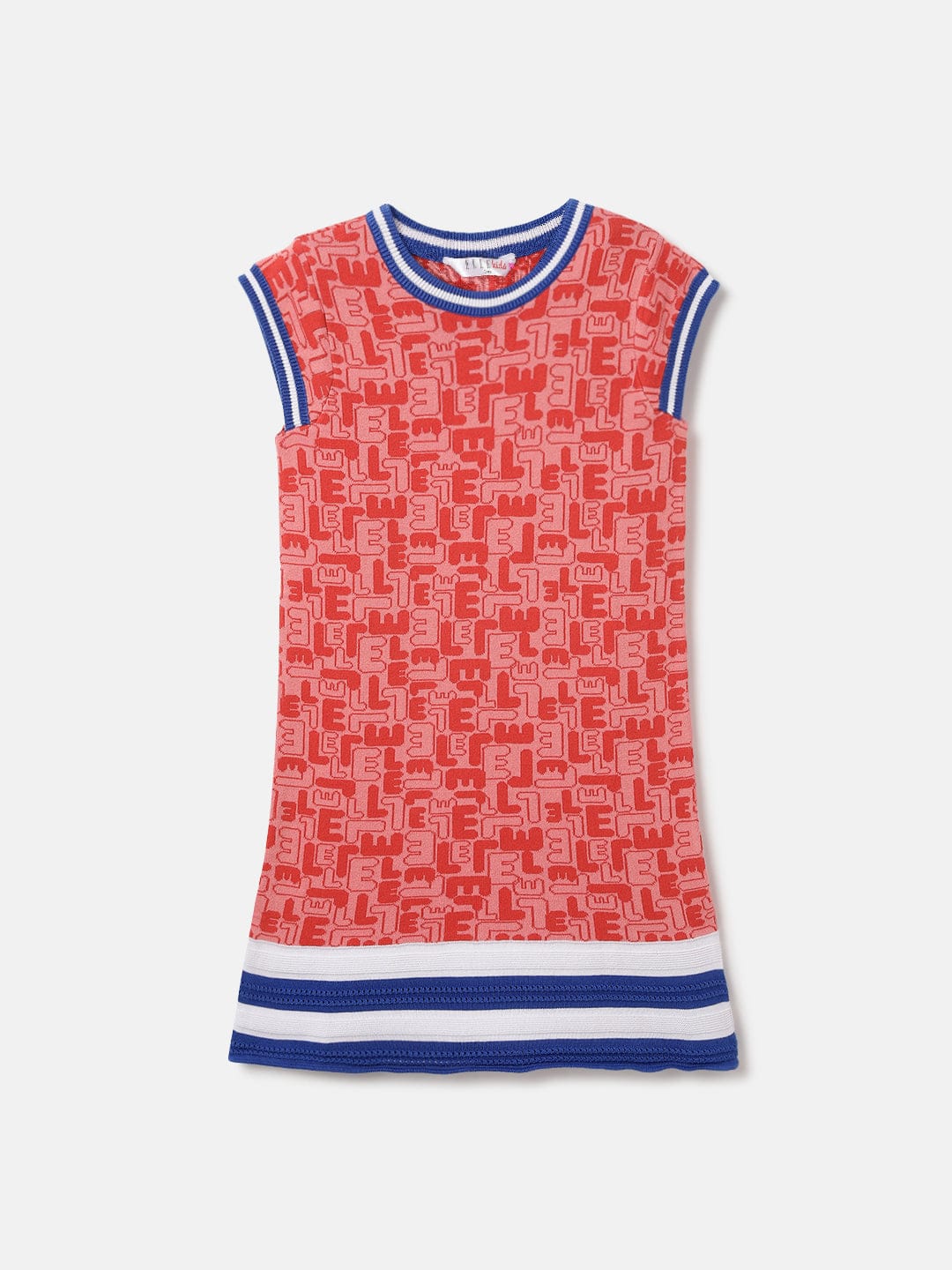 Shop Elle Kids Red Jacquard Round Neck Dress Online – Iconic India