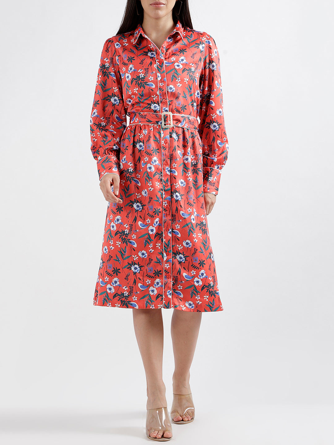 Shop Elle Women Printed Full Sleeves Shirt Collar Dress Online – Iconic ...