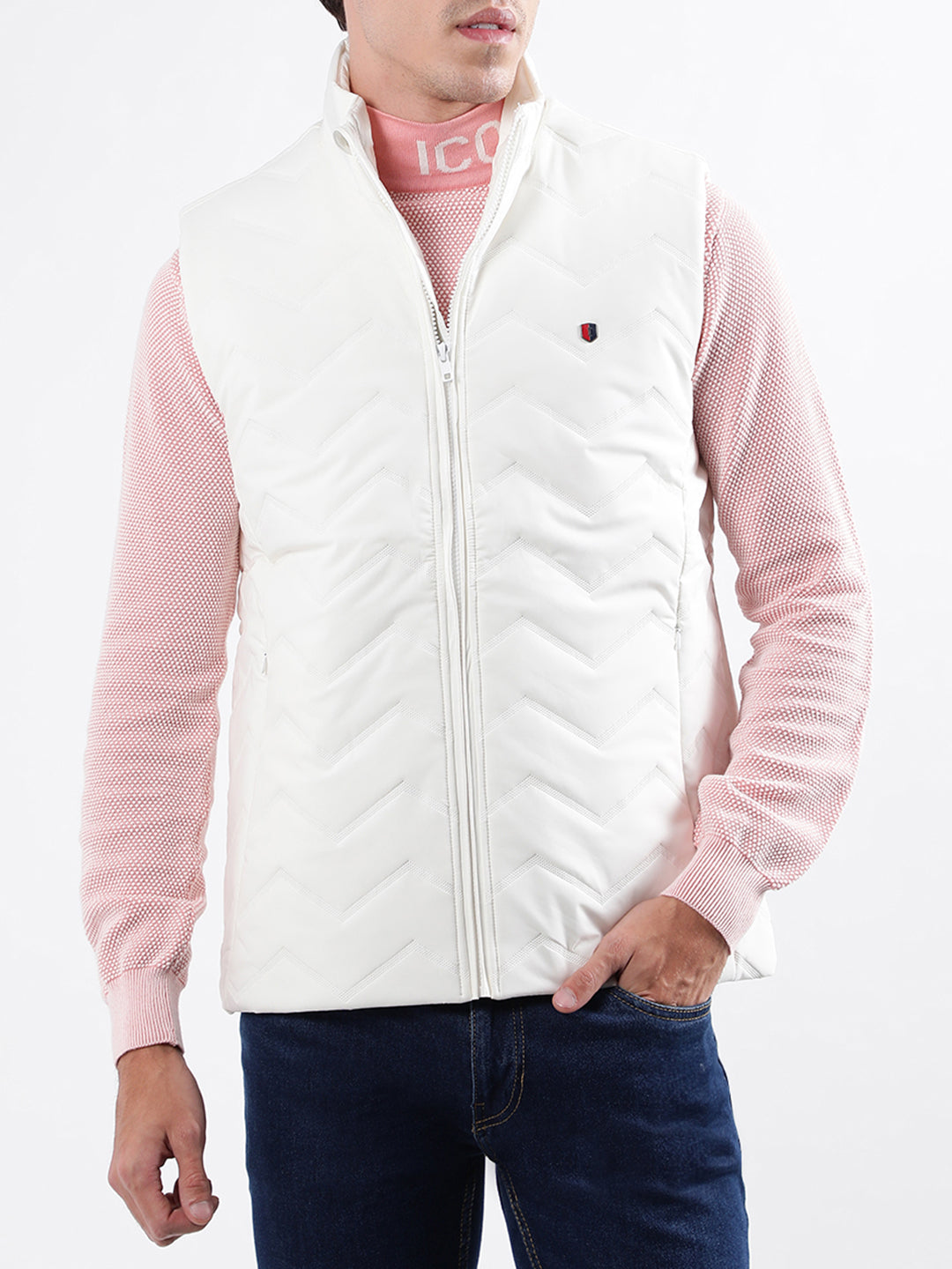 Shop Iconic Men White Solid Stand Collar Jacket Online – Iconic India