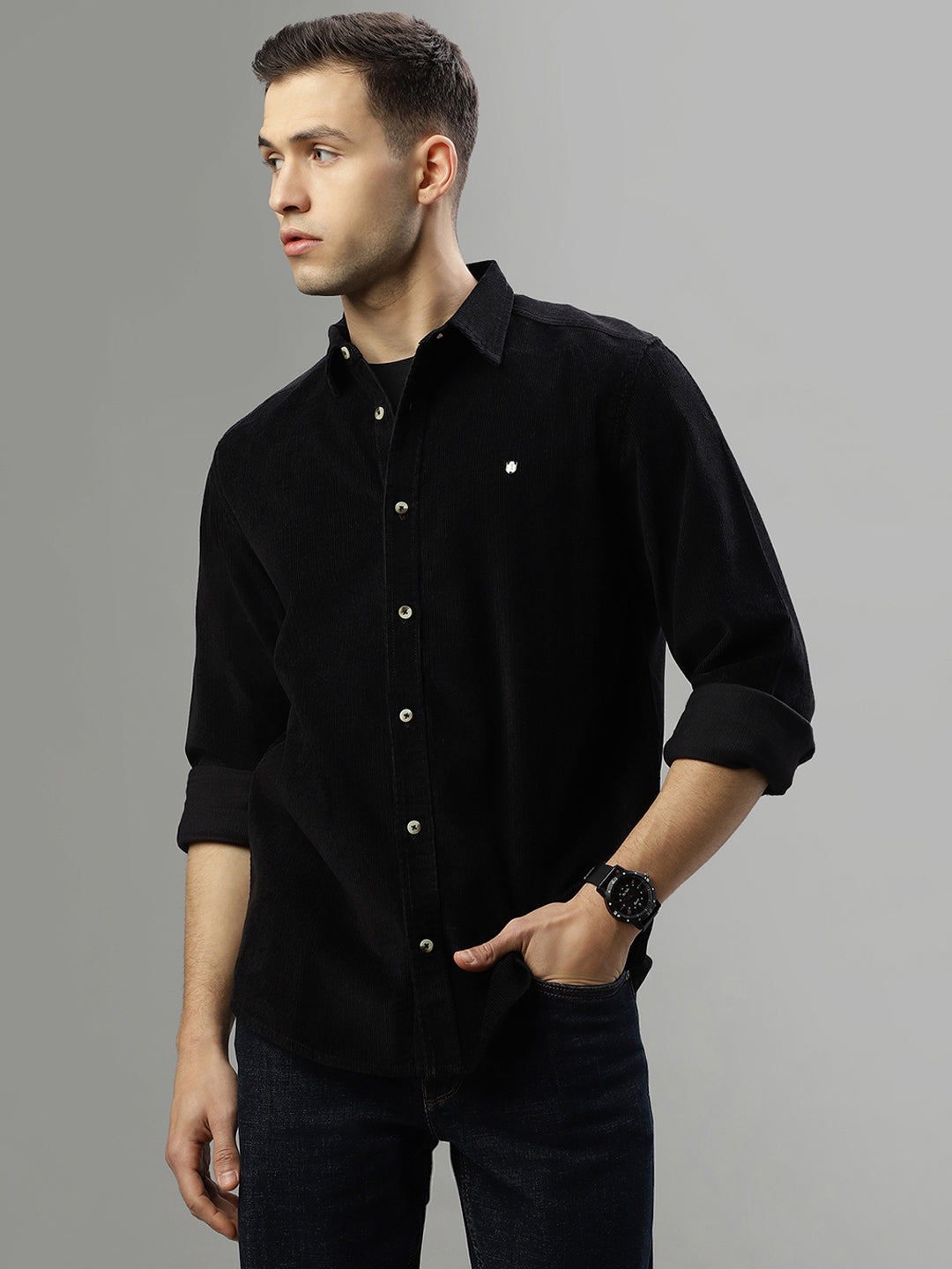 Shop Iconic Black Fashion Regular Fit Shirt Online – Iconic India