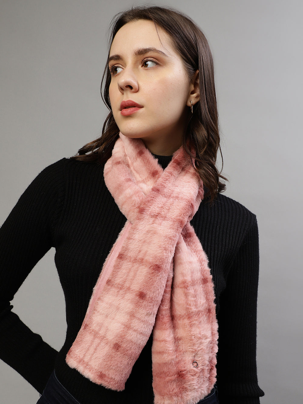 Shop Iconic Women Pink Checked Muffler Online – Iconic India