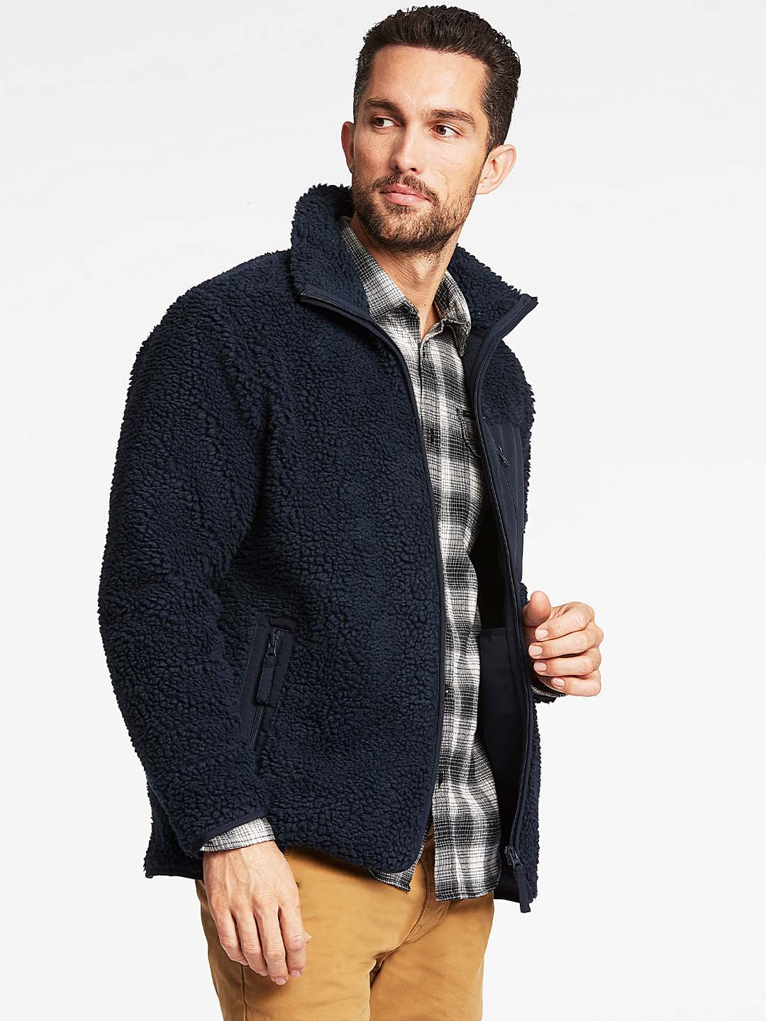 Shop Lindbergh Men Navy Blue Solid Jacket Online – Iconic India