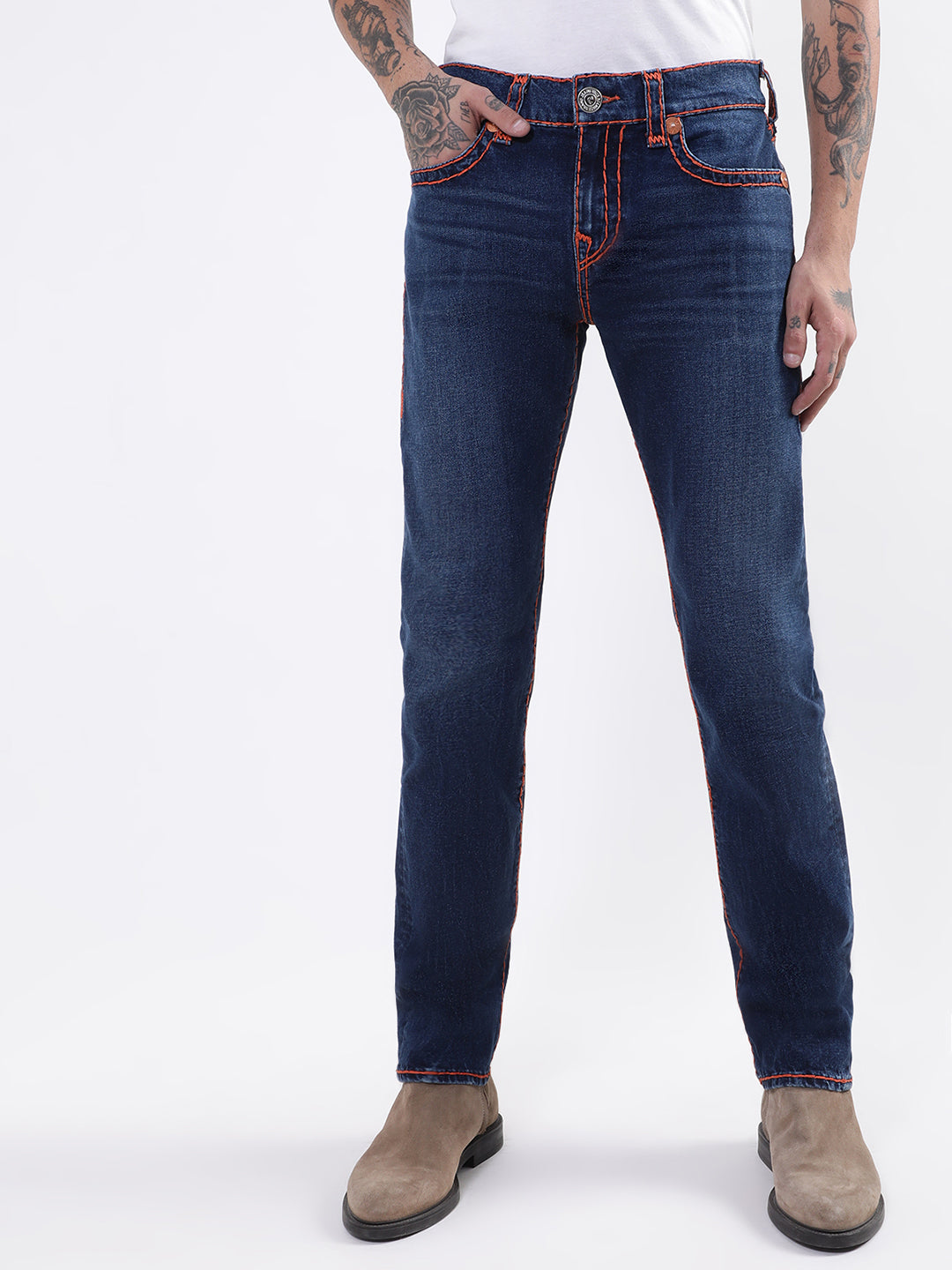 Shop True Religion Super T Skinny Blue Lightly Washed Mid Rise Jeans ...