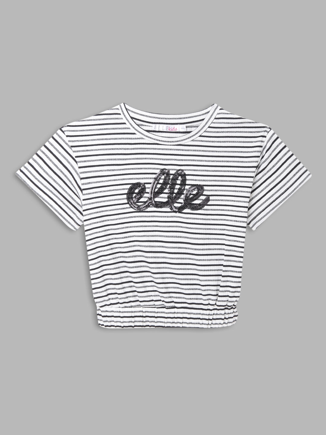 Shop Elle Kids Girls White Striped Round Neck TShirt Online – Iconic India