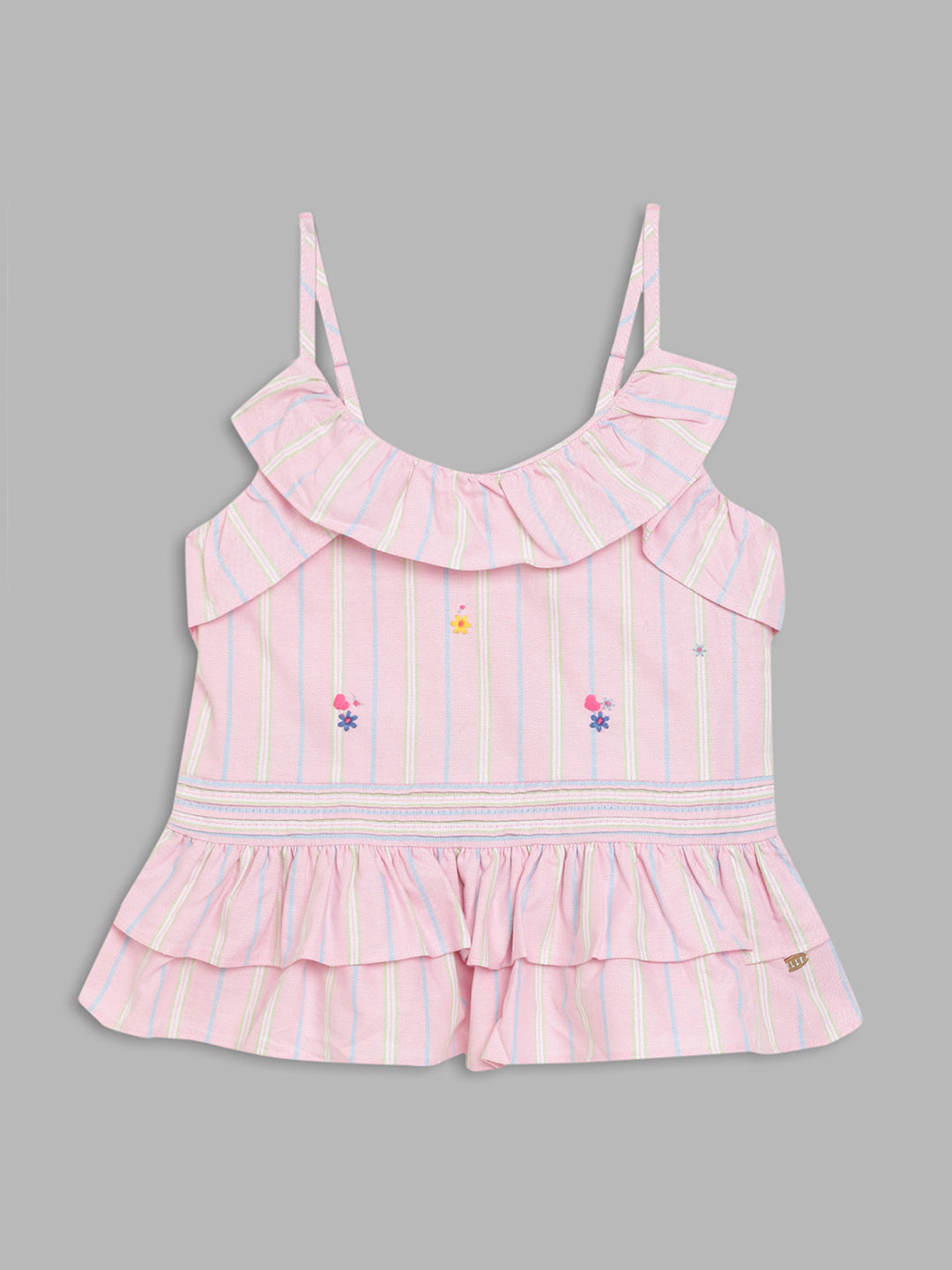 Shop Elle Kids Girls Pink Solid Round Neck Top Online – Iconic India