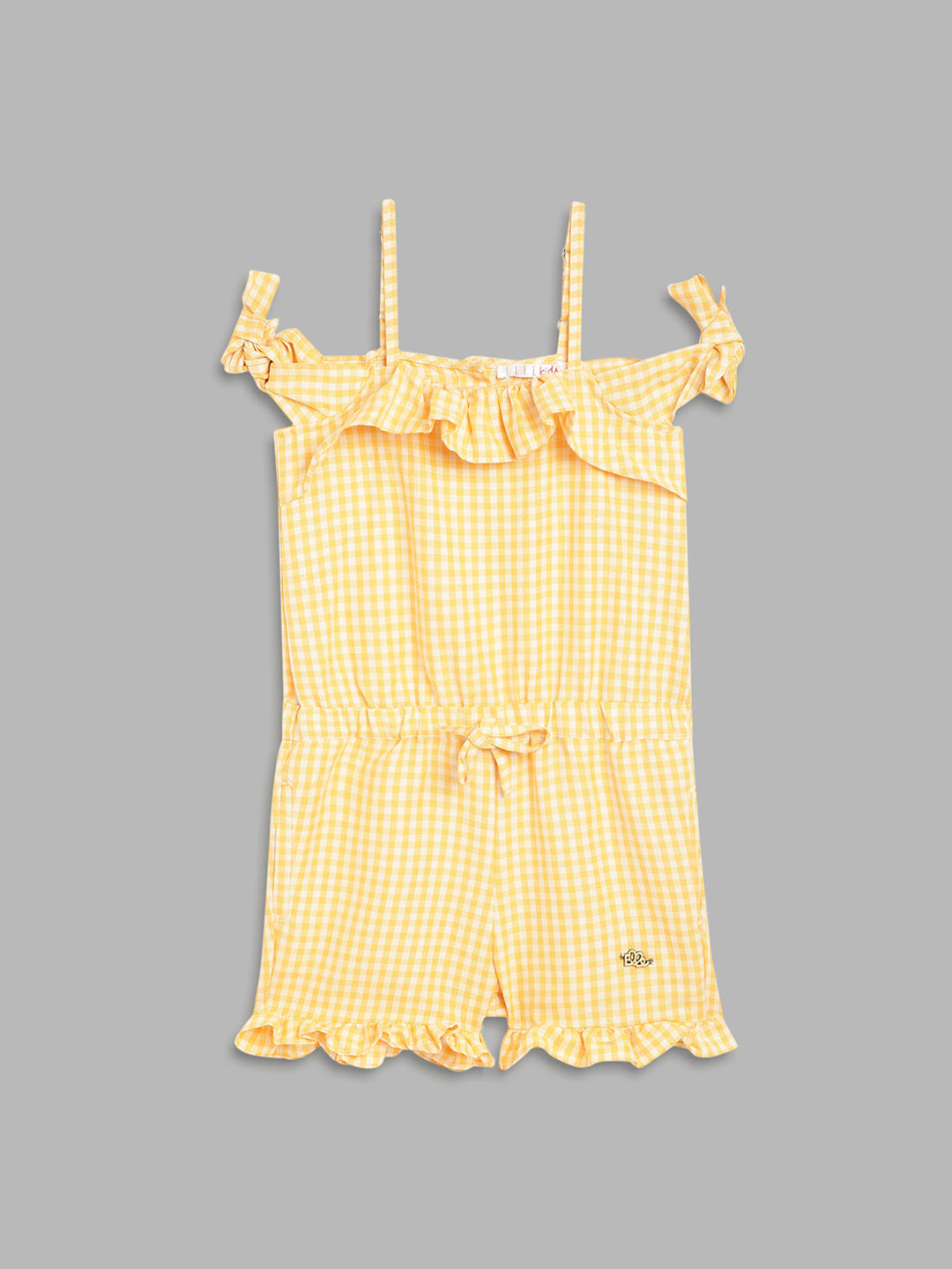 Shop Elle Kids Girls Yellow Checked Playsuit | ICONIC INDIA – Iconic India