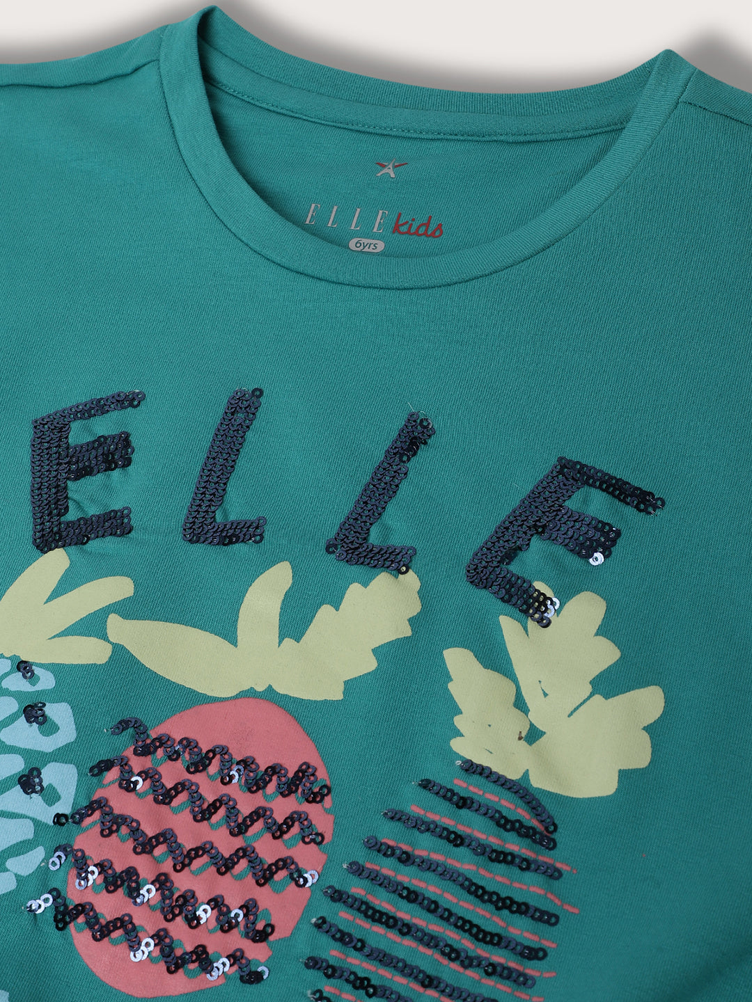 Shop Elle Kids Girls Green Round Neck Solid Tshirt | ICONIC INDIA