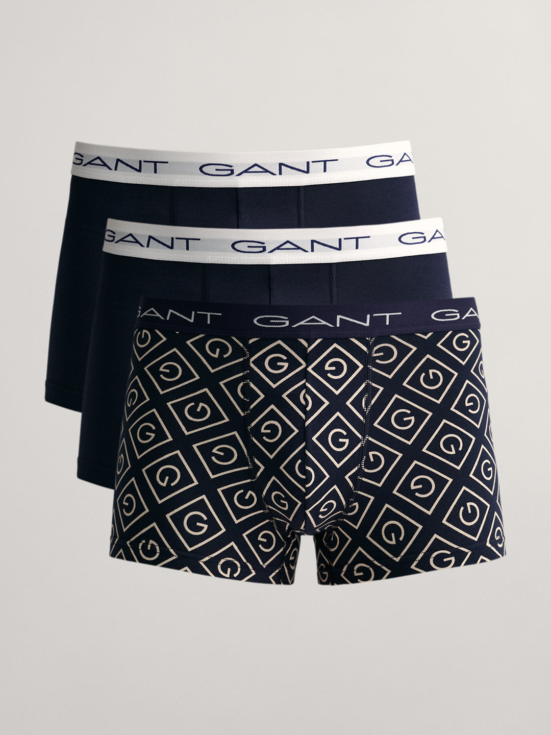 Shop Gant Men Pack Of 3 Icon G Printed Trunks 8905241187669 Online ...